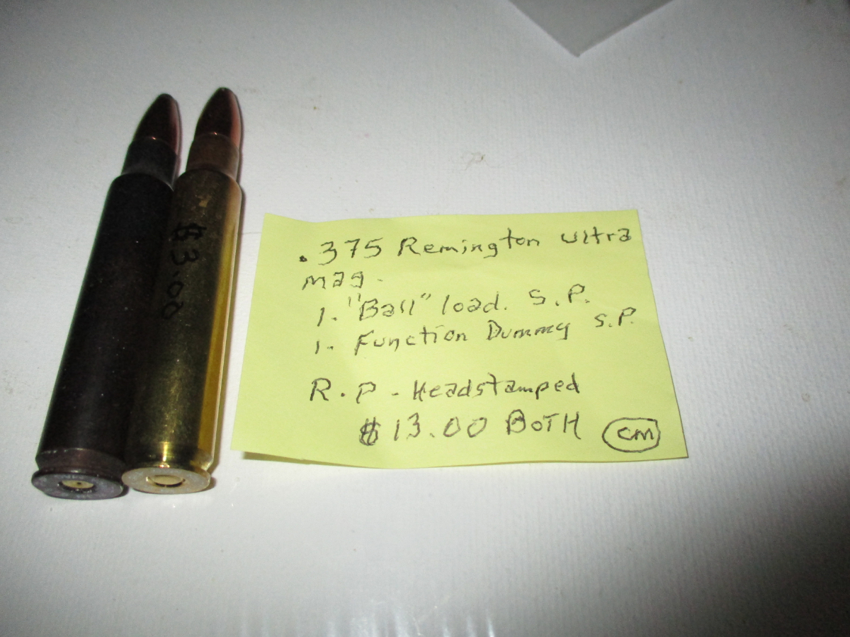 Remington .375 REM. ULTRA MAG. AMMO (2) Rds. Both Different .375 H&H ...
