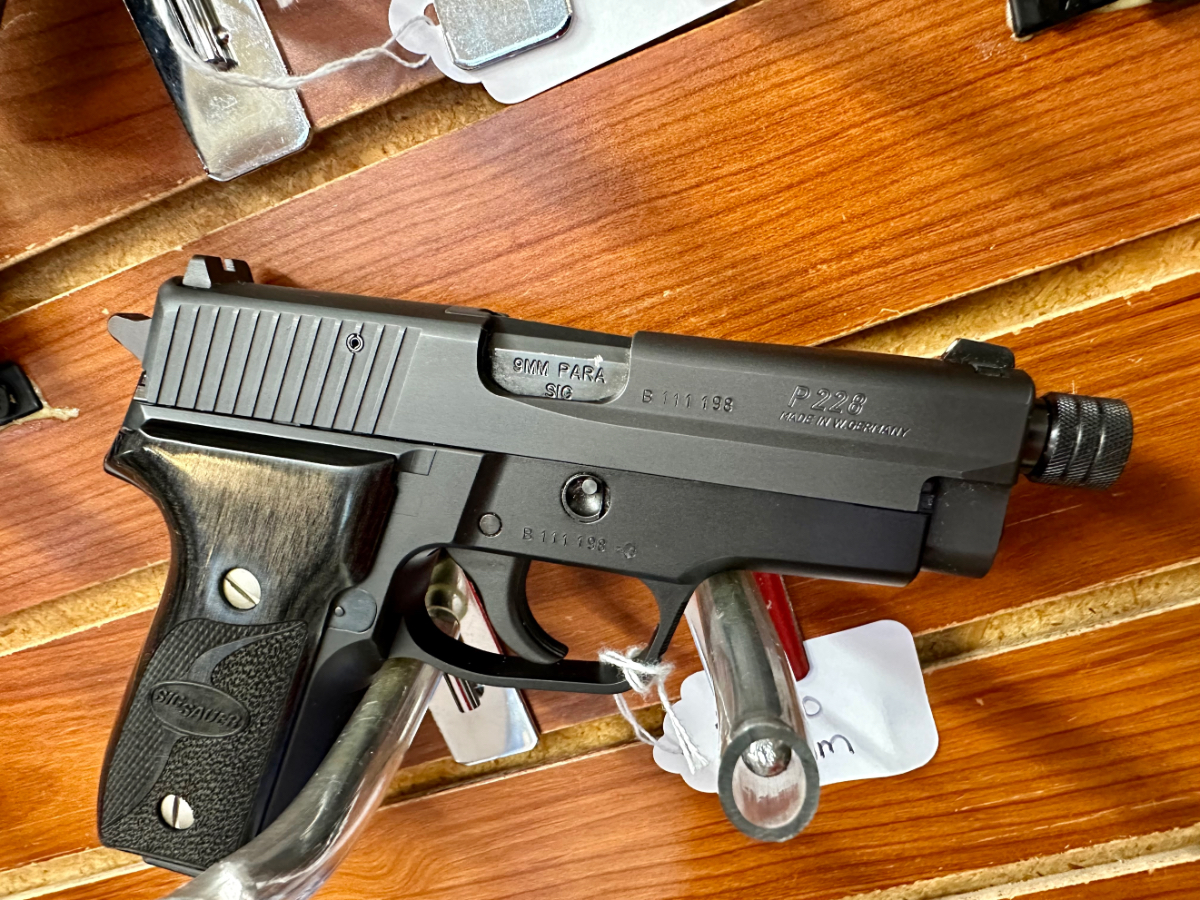 SIG Sauer P228 two barrels threaded and stock, Red guide rod Laser with ...