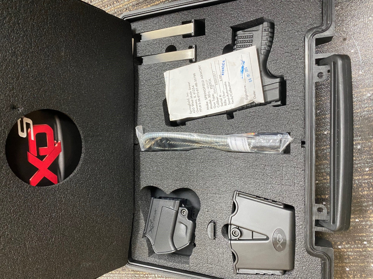 Springfield Armory XDS .45 ACP MINT CONDITION NEVER SHOT ORIGINAL CASE ...