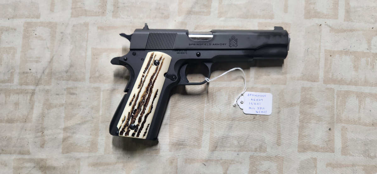 Springfield Armory 1911A1 Mil Spec .45ACP EXCELLENT Stag Grips .45 ACP ...