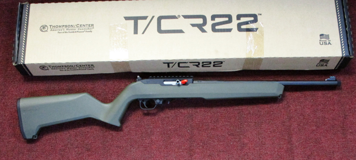 Thompson Center Arms TCR22 GREEN MAGPUL STOCK THREADED BBL FIBRE OPTIC ...