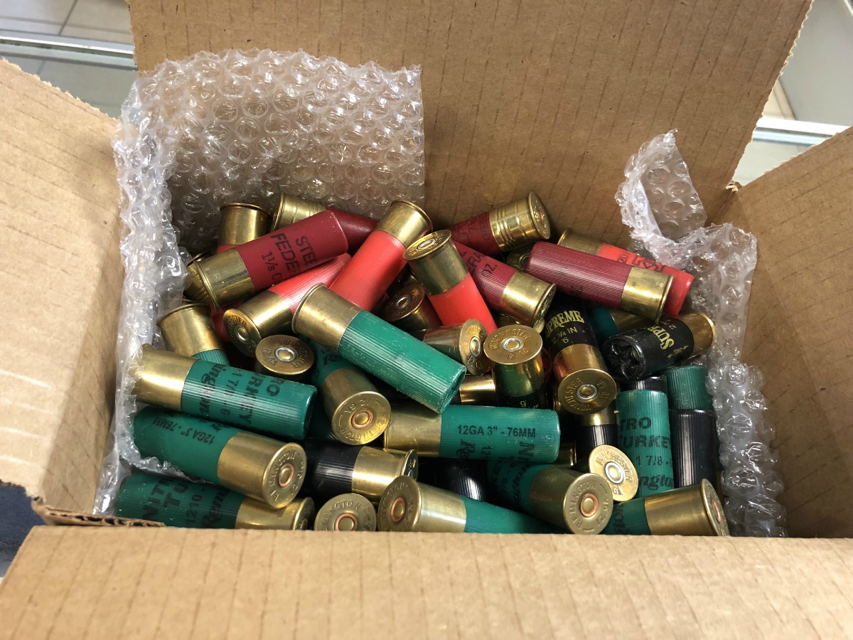 Box Lot Of Assorted 12 Ga Shotgun Shells Approx 140 Rounds Slugs, Shot ...