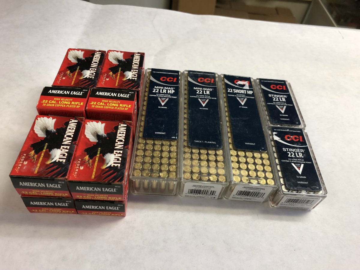 800 Rounds Assorted 22lr, 22lr Hp, 22 Short Hp And 22 Stingers New .22 ...