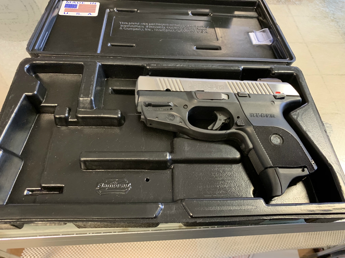 Ruger Sr9c Semi-Auto Pistol With Crimson Trace Laser 10 Round Hard Case ...