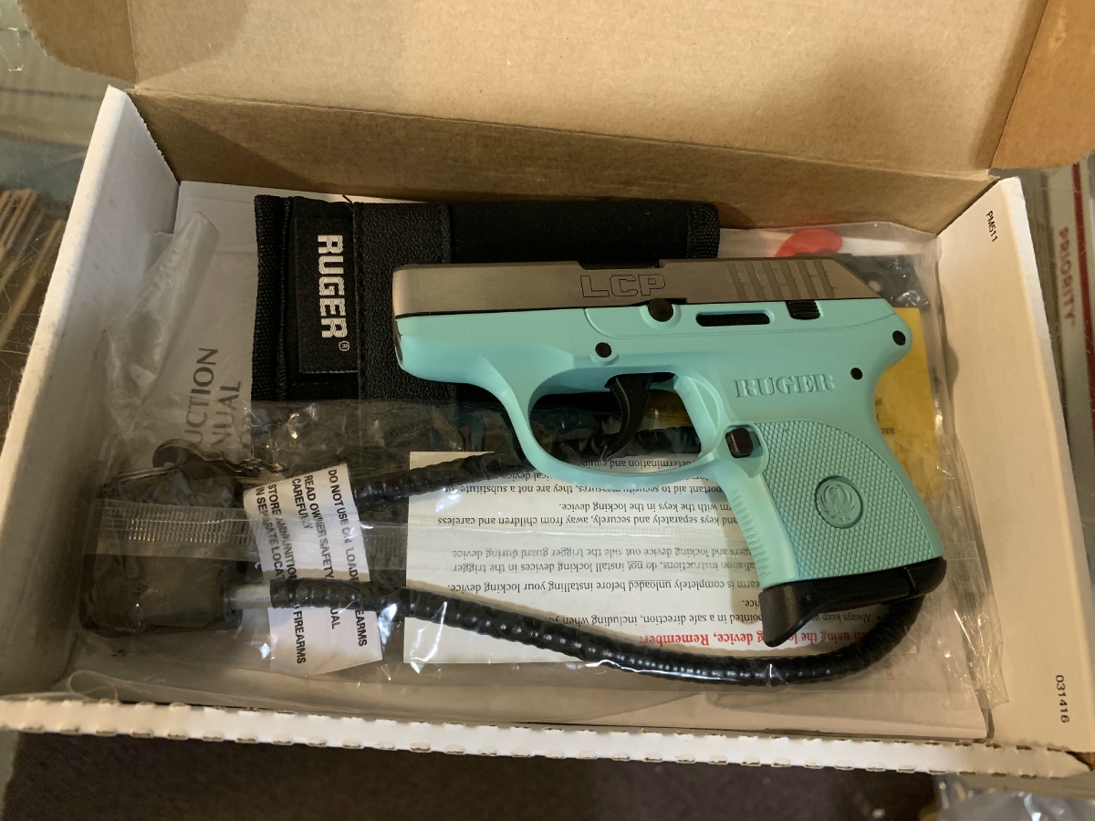 Ruger Talo Exclusive Lcp 380acp Ss Turquoise Frame 6rd Excellent .380 ...