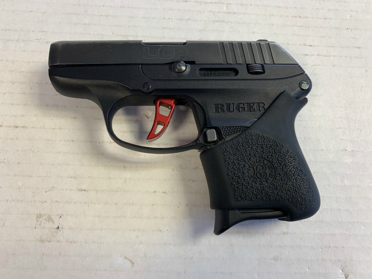 Ruger Lcp Custom Semi-Auto Pistol With Red Custom Trigger And Rubber ...