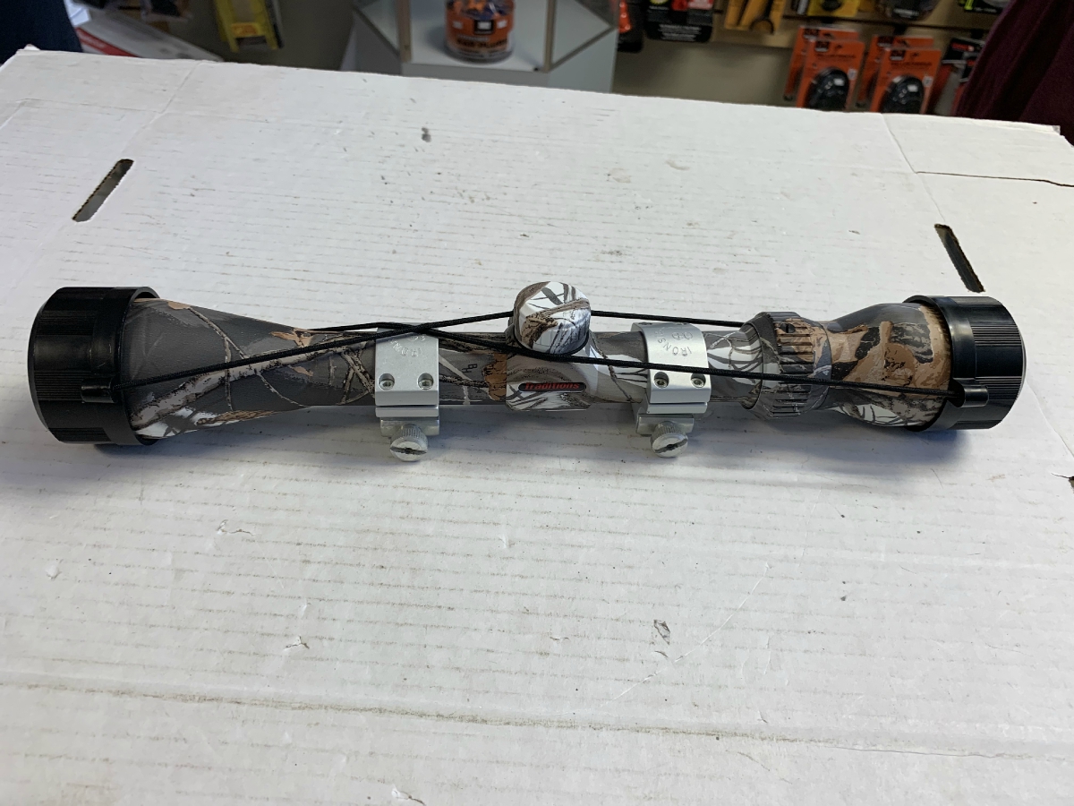 Traditions 3-9x40 Snow Camo Rifle Scope With Ironsighter Stainless ...