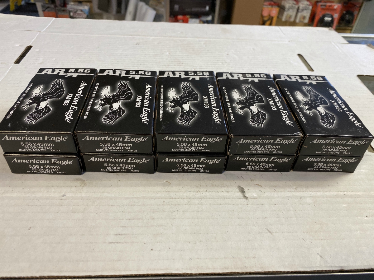 200 Rounds Federal Xm193 Xm 5.56 Nato 55 Gr Metal Case Boat Tail (Mcbt ...