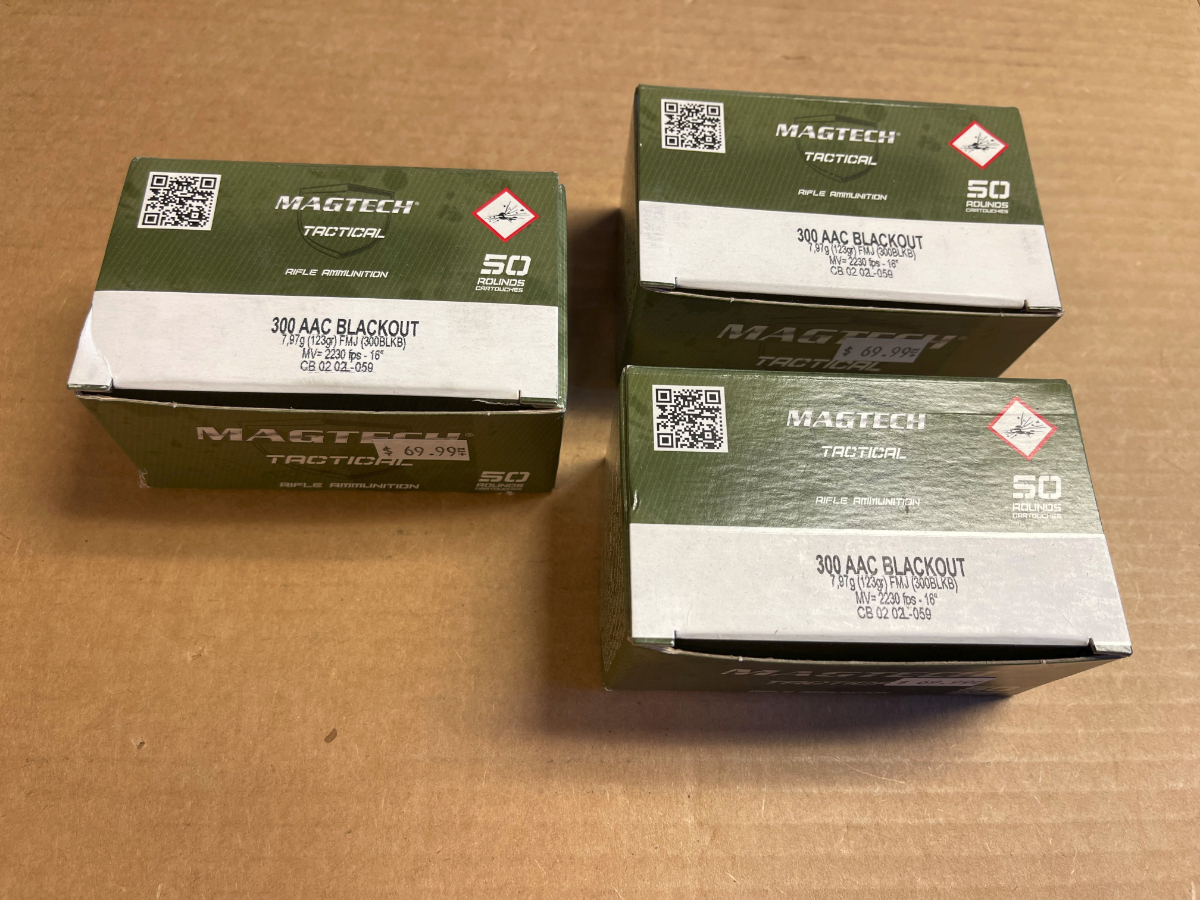 150 ROUNDS MAGTECH TACTICAL 300 ACC BLACKOUT 123 GRAIN FMJ NEW IN BOXES ...