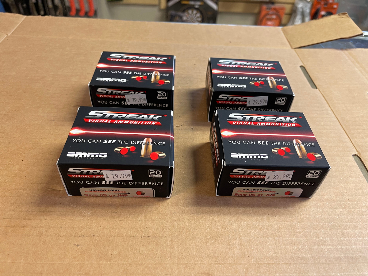 80 ROUNDS Ammo Incorporated Streak Visual 9mm 115 gr Jacketed Hollow ...