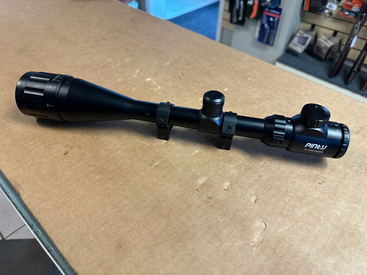 PINEY 6-24X50A0EG RIFLE SCOPE WITH RED/GREEN ILLUMINATED RETICLE WITH ...