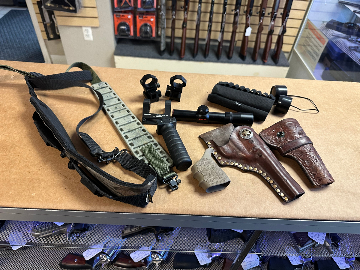 NICE LOT OF ASSORTED FIREARM RELATED ITEMS GOOD USED CONDITION AS IS ...