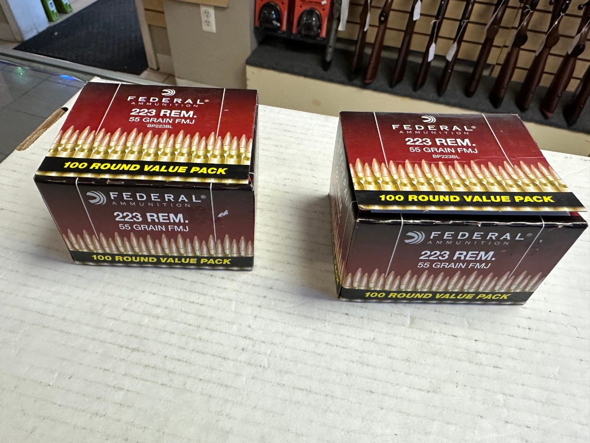 200 ROUNDS FEDERAL 223 REMINGTON 55 GRAIN FULL METAL JACKET AMMUNITION ...