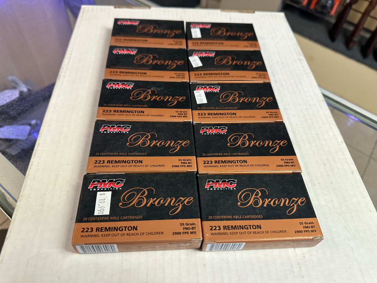 200 ROUNDS PMC BRONZE 223 REMINGTON 55 GRAIN ALL NEW IN BOXES .223 Rem ...