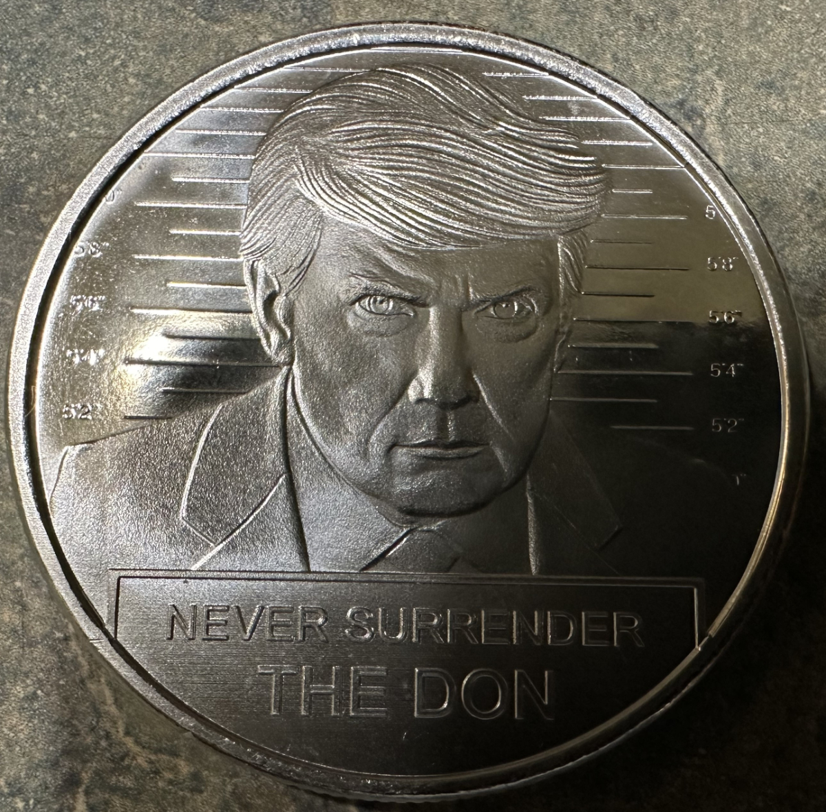 1 oz Trump "MUGSHOT" Authentic .999 Fine Silver Never Surrender Round ...