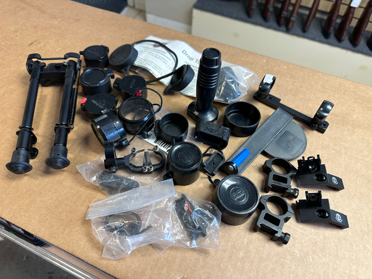 NICE LOT OF ASSORTED FIREARM ITEMS SEE PHOTOS. AS IS FINAL SALE ...