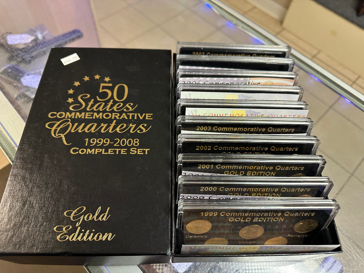50 State Commemorative Quarters 1999-2008 Complete Set Gold Edition w ...