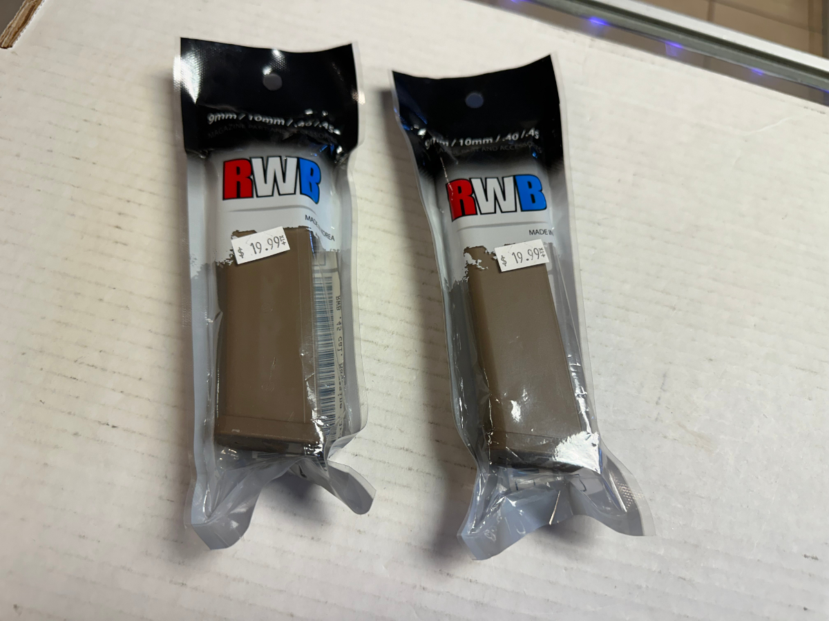 TWO RWB TAN GLOCK 17 ROUND MAGAZINES NEW IN PACKAGES AS IS FINAL SALE ...