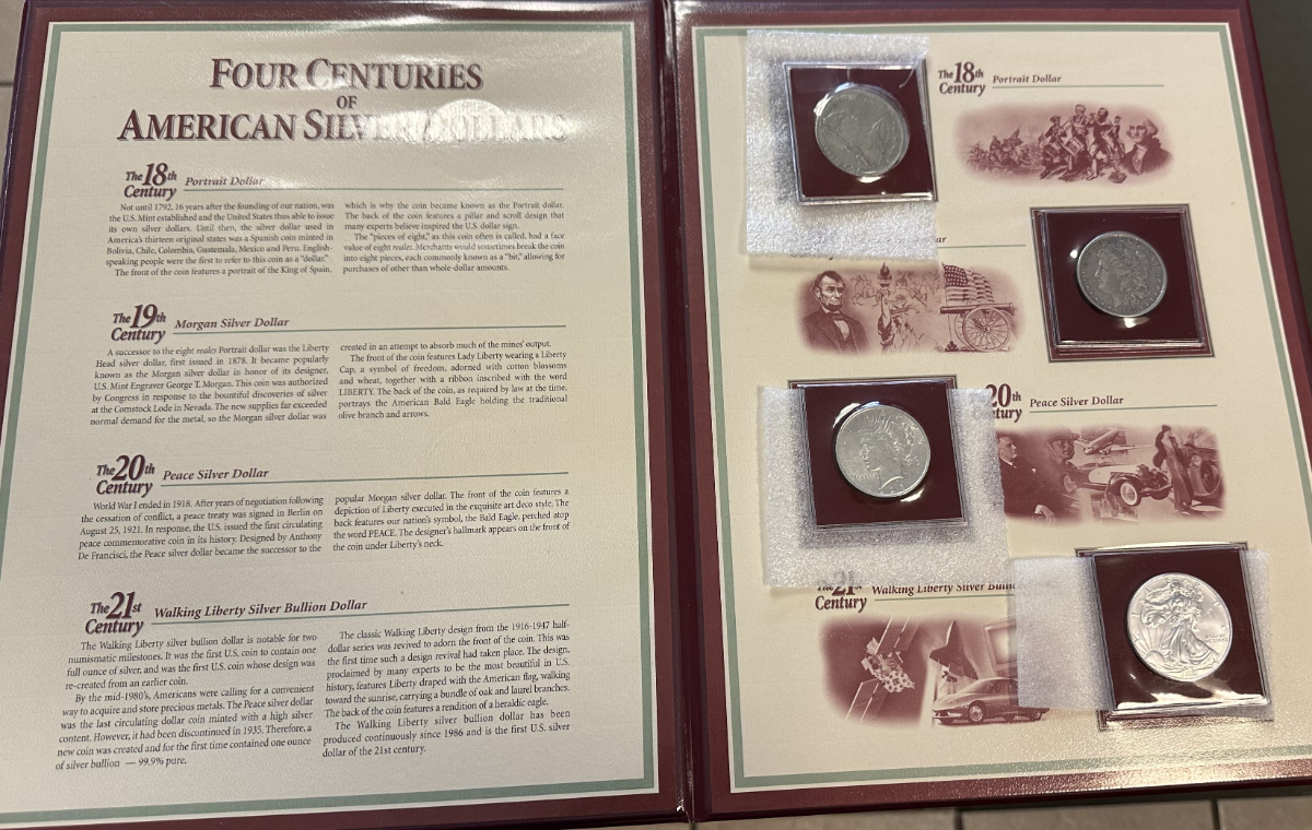FOUR CENTURIES OF AMERICAN SILVER DOLLARS INCLUDING THE VERY AUTHENTIC ...