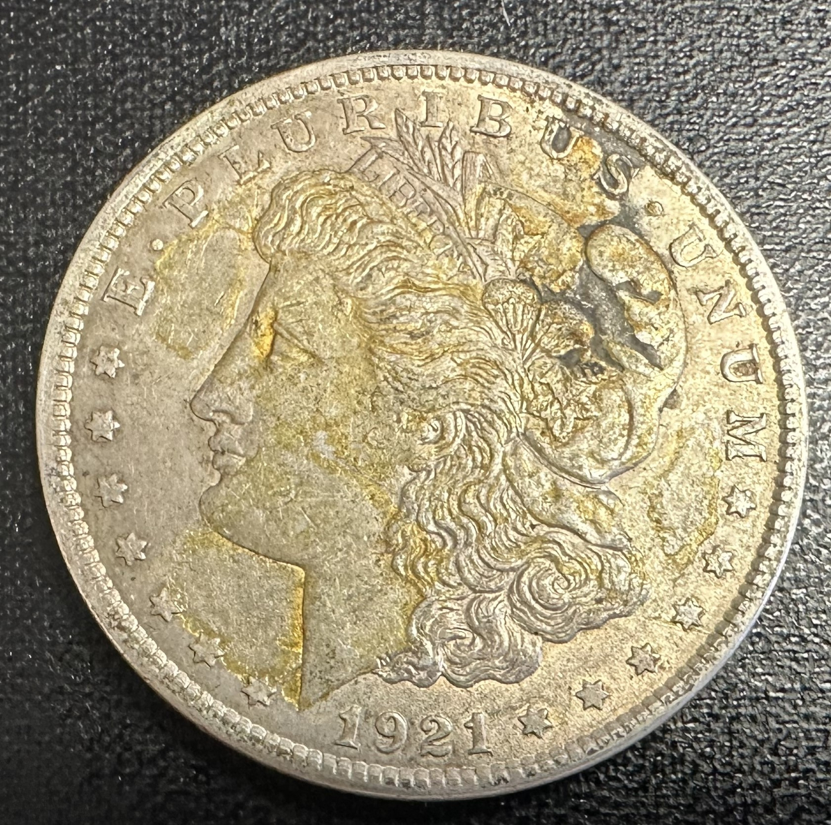 VERY NICE 1921-P MORGAN SILVER DOLLAR VERY GOOD CONDITION LIGHT TONING ...