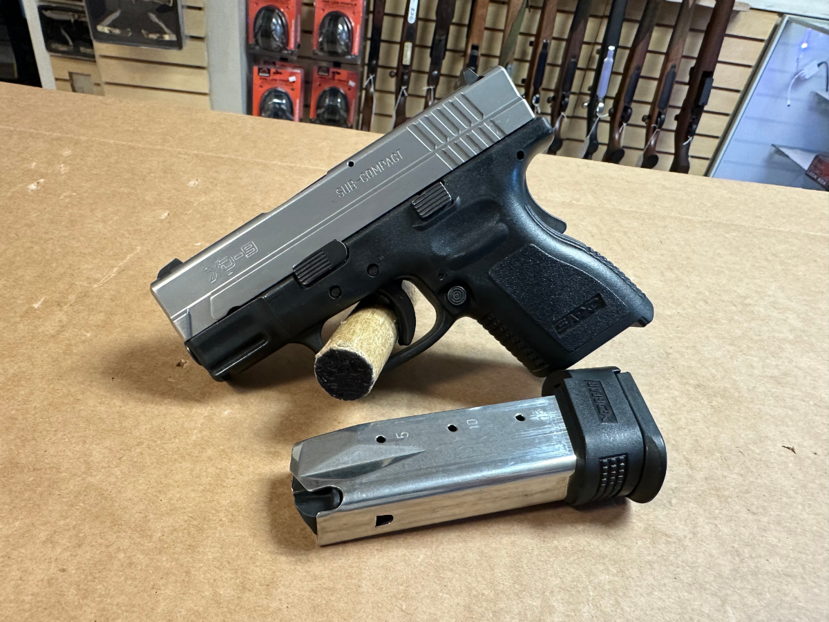 Springfield Armory MODEL XD-9 SUB COMPACT STAINLESS SLIDE 3 INCH BARREL ...