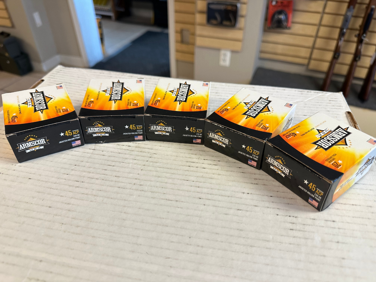 100 ROUNDS ARMSCOR 45 ACP 230 GRAIN JACKETED HOLLOW POINT AMMUNITION ...
