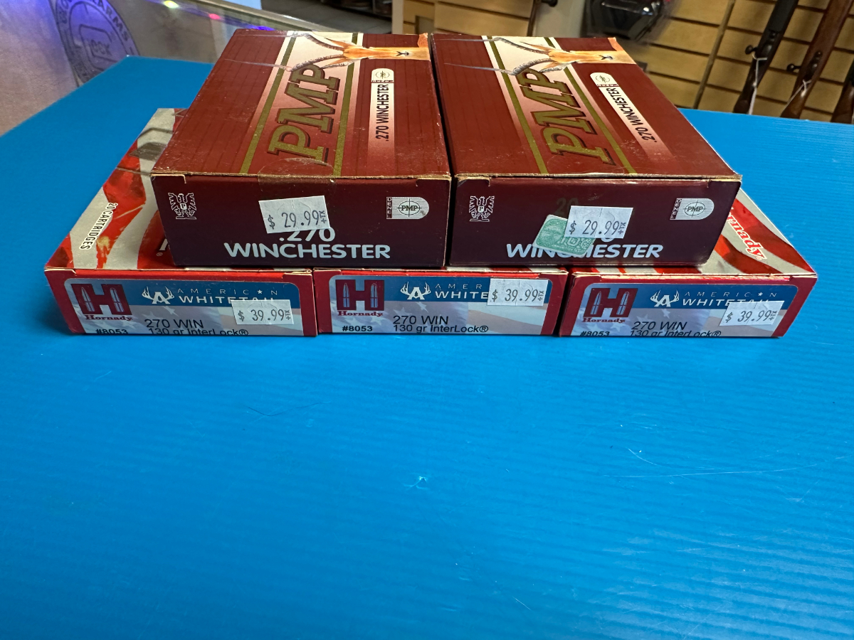 EXCELLENT LOT OF 100 ROUNDS 270 WINCHESTER AMMUNITION, 130 GRAIN ...