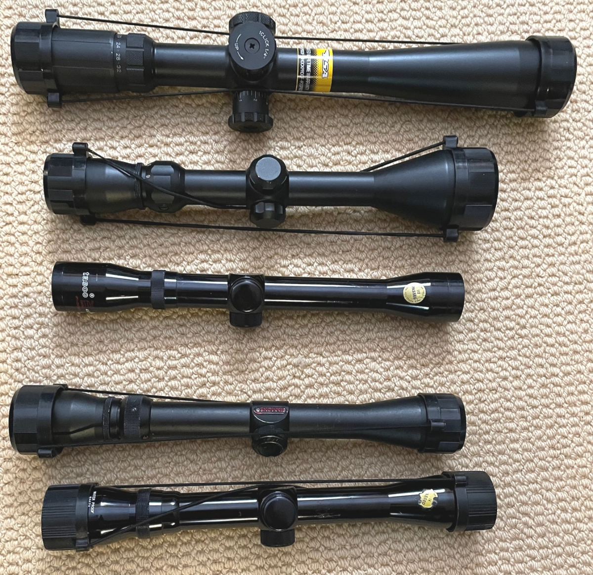 Birmingham Small Arms BSA, Simmons & Tasco Five Used Scopes for High ...