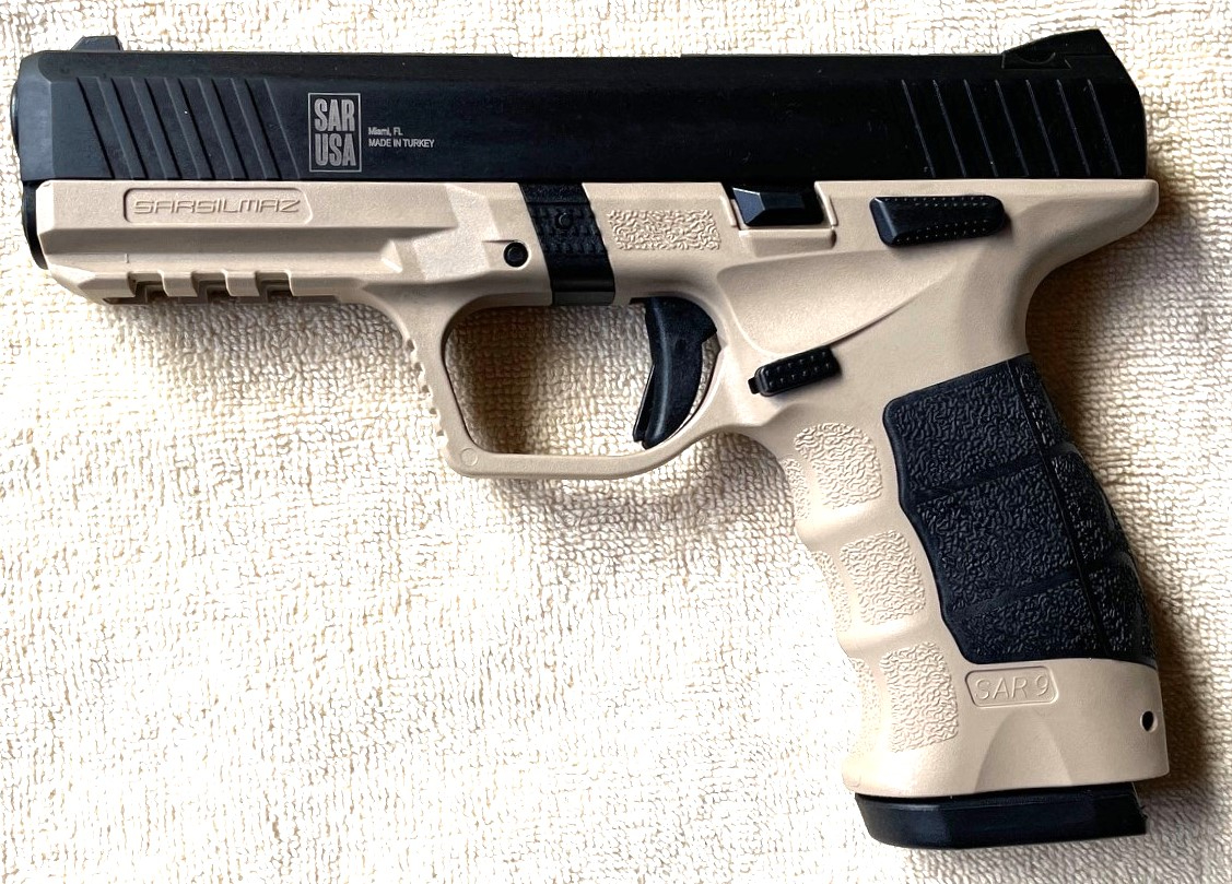 SAR Arms SAR9 Mete 9mm Luger - Tan Frame & Black Slide - 17 Round ...