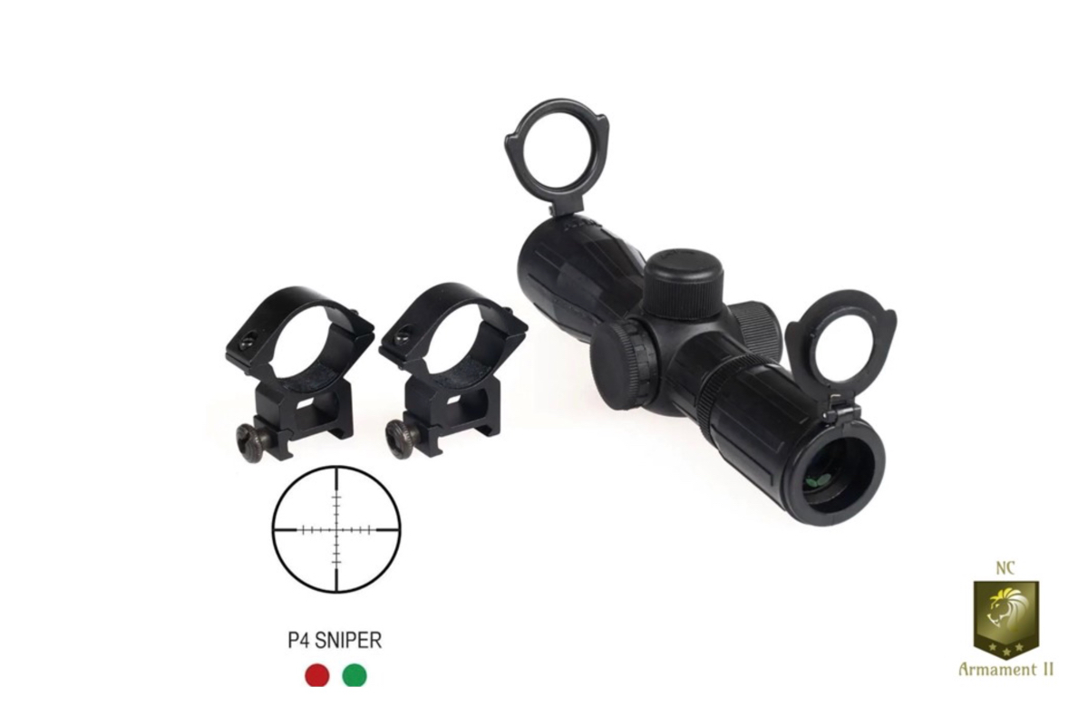 Aim Sports 4X30 Illuminated Armored Scope P4 Sniper Reticle .380 ACP ...