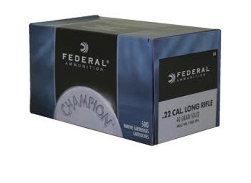Federal Premium Ammunition 500 Rounds Federal .22LR 40gr Solid .22 LR ...