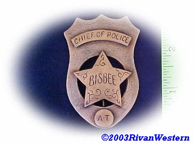 Chief Of Police Bisbee A.T. Badge For Sale at GunAuction.com - 5163099