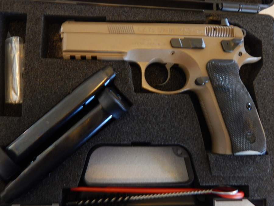 Cz-Usa Cz 75 Sp-01 Tactical Fde 9mm W/ Night Sights, Nib, 9mm Luger +P ...