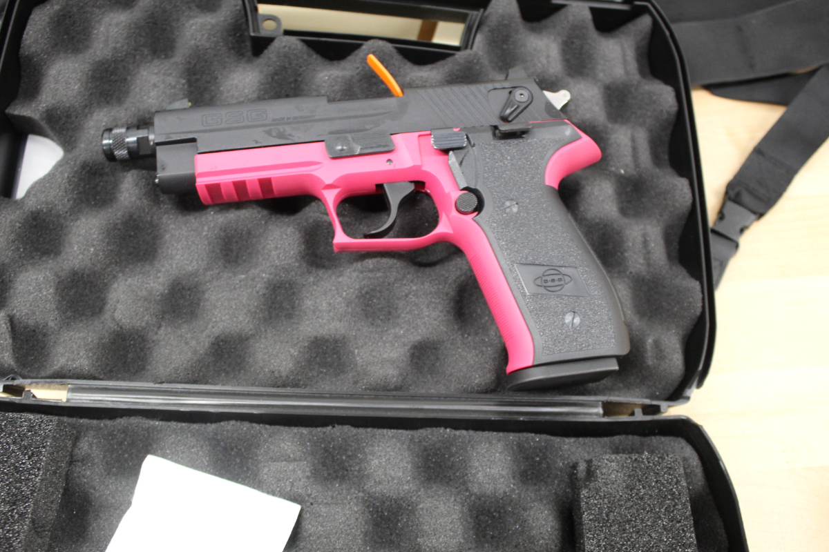 GSG FIREFLY PINK AND BLACK IN 22 L. R. WITH THREAED BARREL NO RESERVE ...