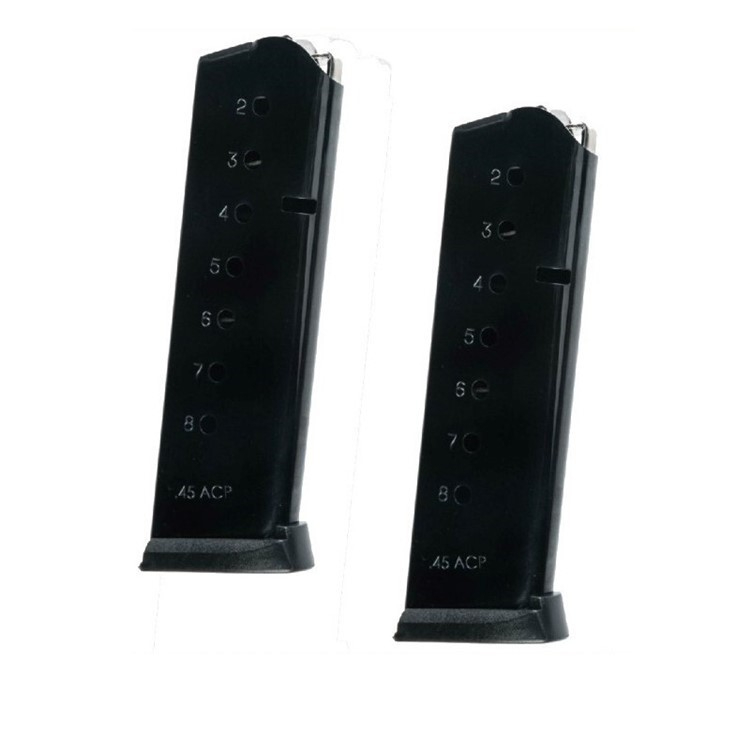 ACT-MAG 2-PACK 1911 45ACP 8rd Blue Removable Bottom Magazine .45 ACP ...