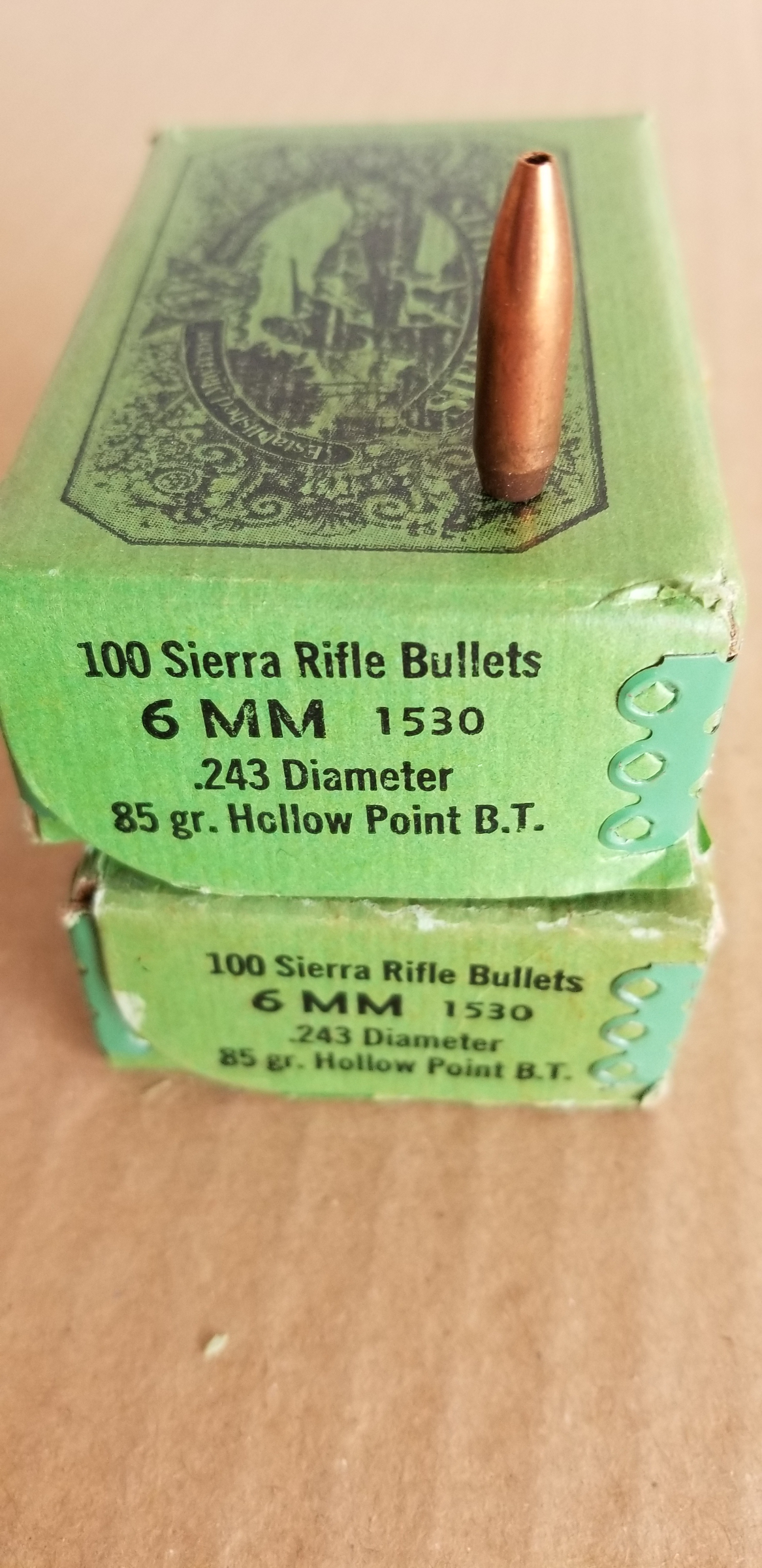 SIERRA BULLETS #1530 6MM 85 GR. .243" HOLLOW POINT BOAT TAIL BULLETS ...