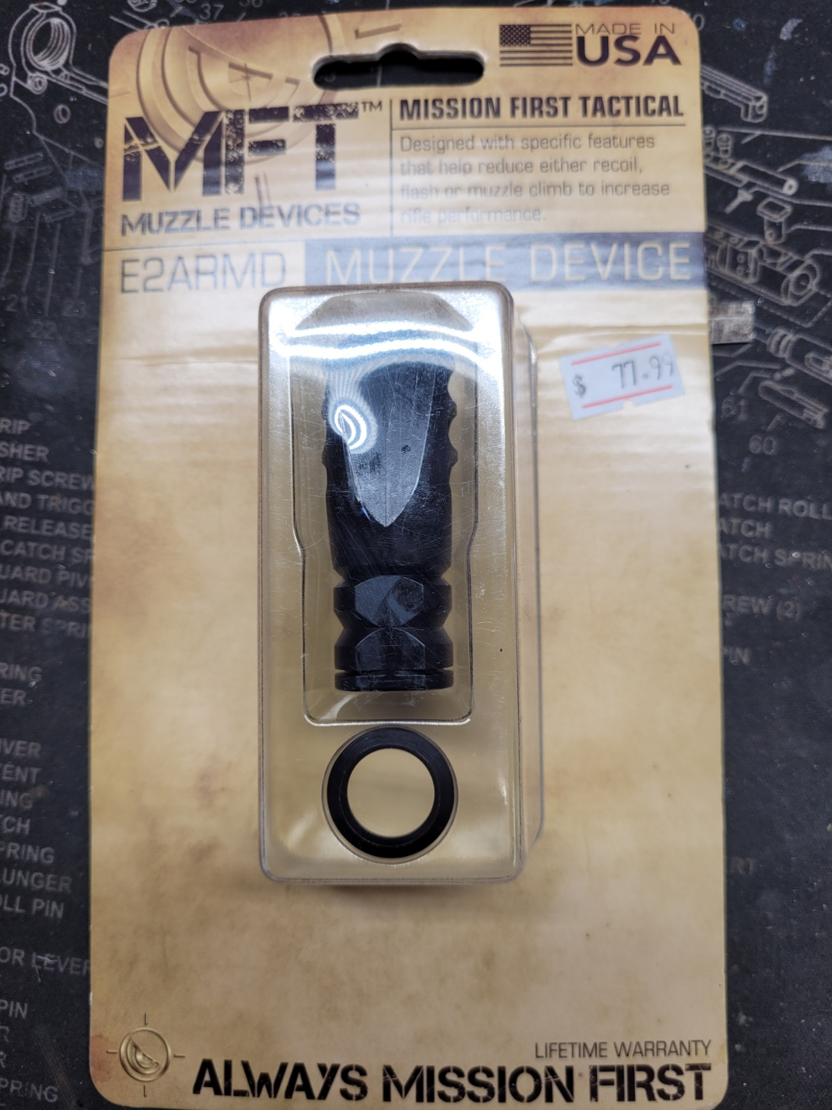 MFT Muzzle Device E2ARMD4 tapered 3 port compensator for 5.56-.223 AR15 ...