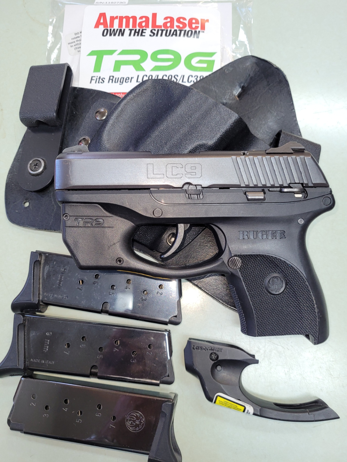 Ruger LC9 with integral ArmaLaser, a Galloway Precision trigger kit ...