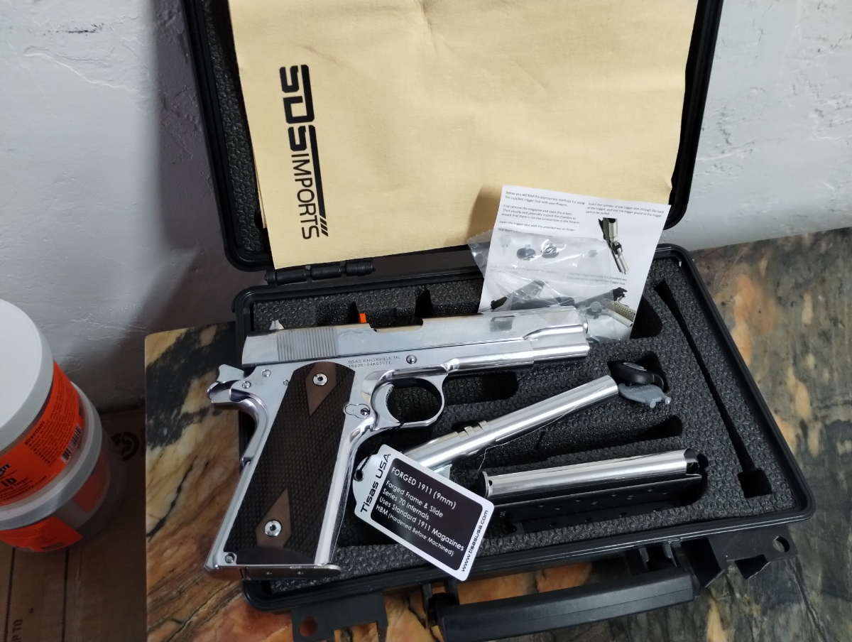 TISAS 1911 Regulator 38SUP 5" POLISH CHROME with 9MM barrel 2 CALS one ...
